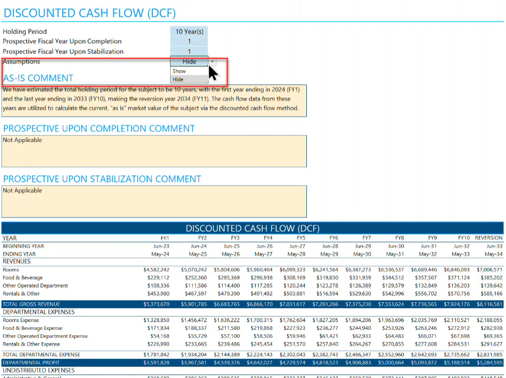 Hospitality: Using the Direct Capitalization and DCF Sheets in the ...