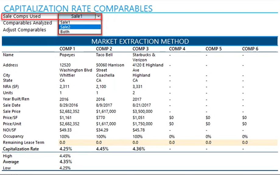Valuation Workbook: Using the OAR - Capitalization Rates sheet – Valcre ...