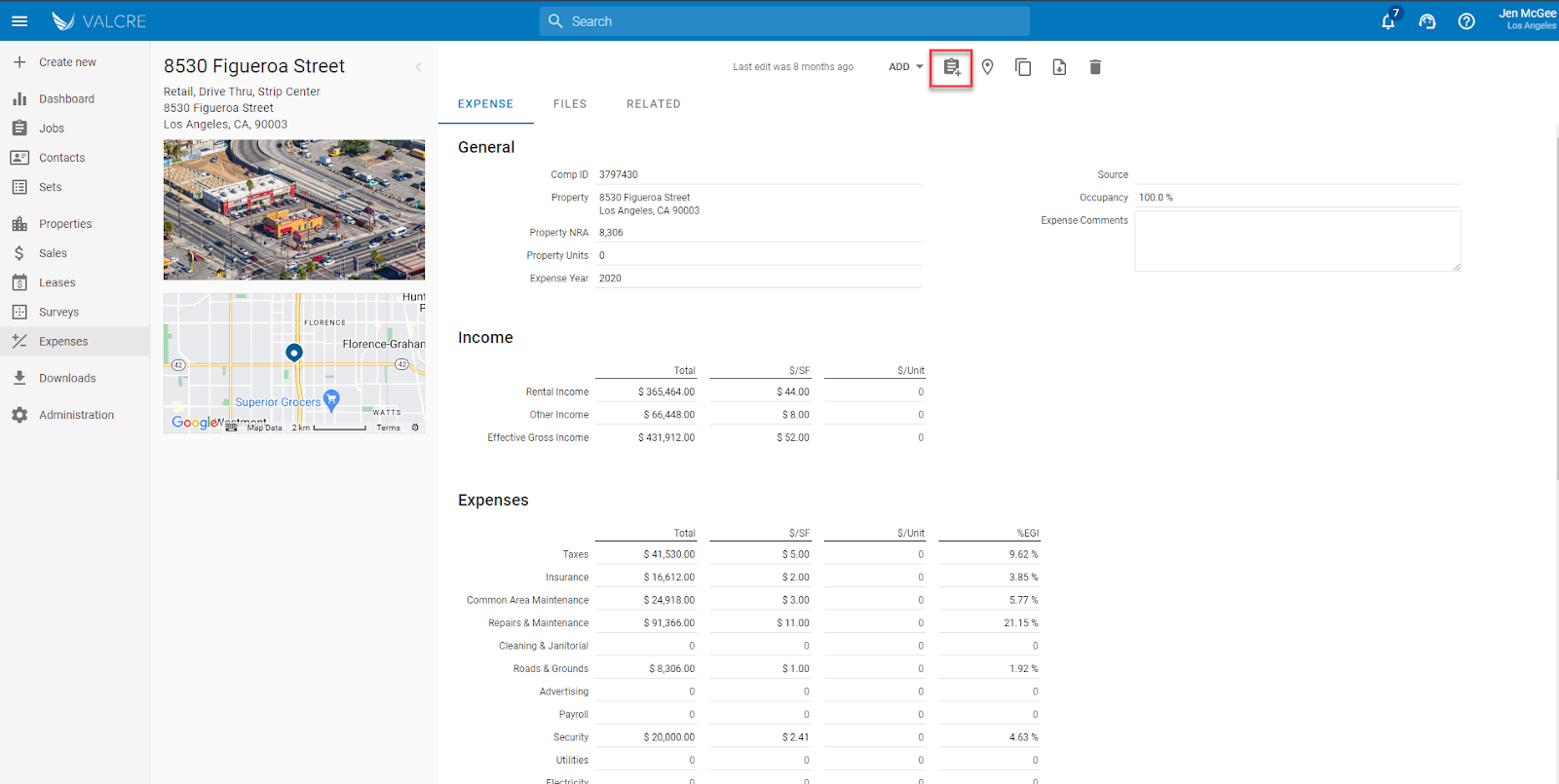 Valcre Online: Using Expense Comparables – Valcre Online Support