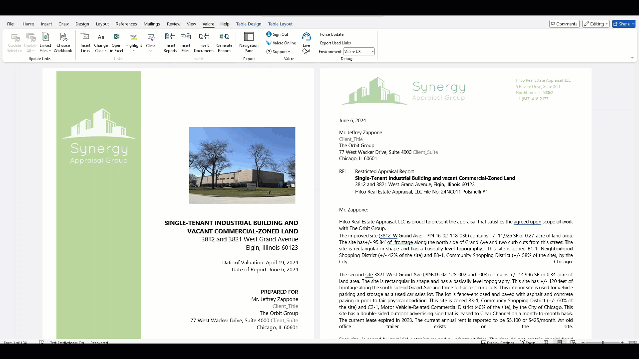 Valcre Add-In: Report Ribbon Cheat Sheet – Valcre Online Support