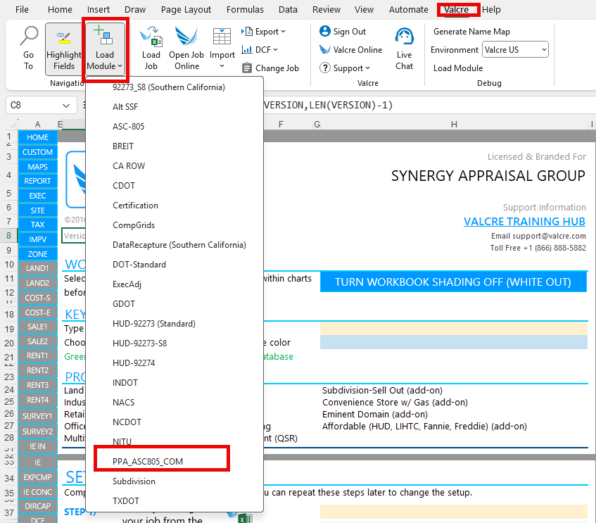 PPA Module: Setting up the PPA worksheets – Valcre Online Support